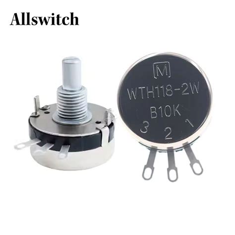 2 1pcs Wth118 Potentiometer 2w 1a ตัวต้านทานแบบปรับได้ 1k 2 2k 4 7k 10k 22k 47k 100k 470k 1m