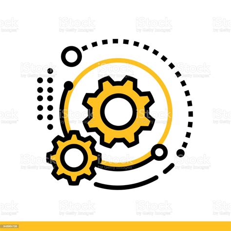 플랫 아이콘 워크플로 자동화입니다 데이터 과학 기술과 기계 학습 과정 소재 디자인 아이콘 인쇄 웹사이트 및 프레 젠 테이 션에 적합 0명에 대한 스톡 벡터 아트 및 기타