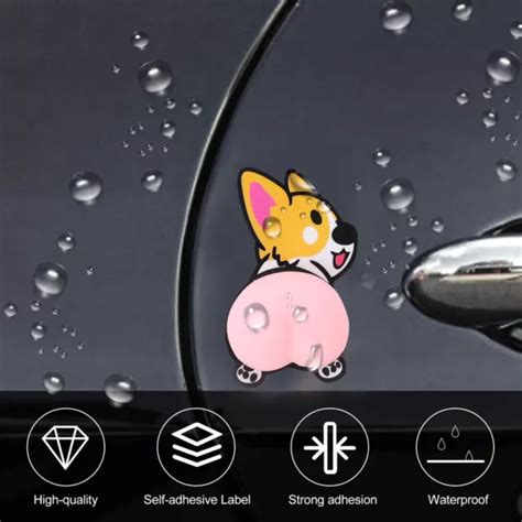 5 Pairs Corgi Ass Sticker Anti Collision Notebook Stickers Car £8 65