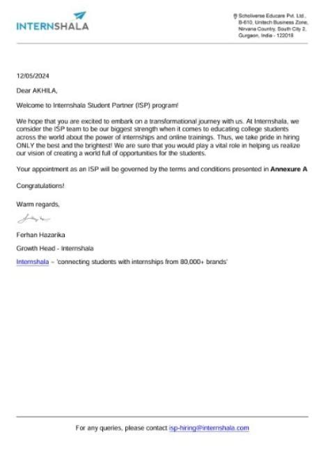 Akhila Sanga On Linkedin Internshala Internshipopportunities