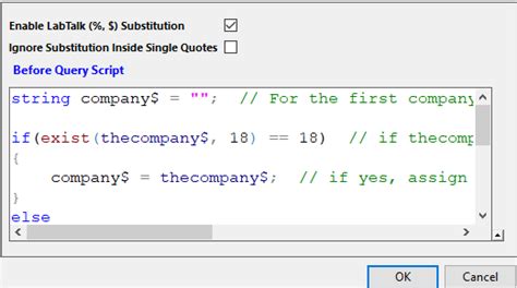Help Online Tutorials Update Database Importing By Labtalk Substitution