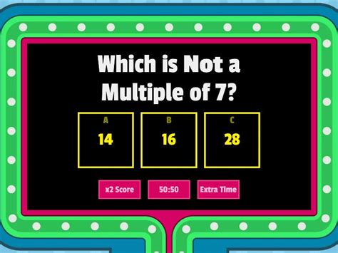 Multiples And Equivalent Fractions Gameshow Quiz