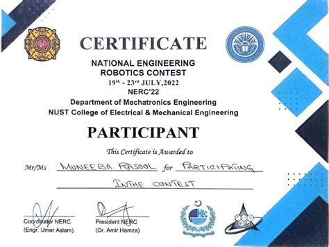 engr muneeba rasool on linkedin robotics engineering nerc2022 nust