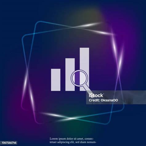 금융 그래프와 돋보기 벡터 네온 빛 그림입니다 금융 비즈니스 예측된 차트입니다 레이어 그룹화 쉽게 편집 그림에 대 한 당신의 디자인에 대 한 감시에 대한 스톡 벡터 아트 및