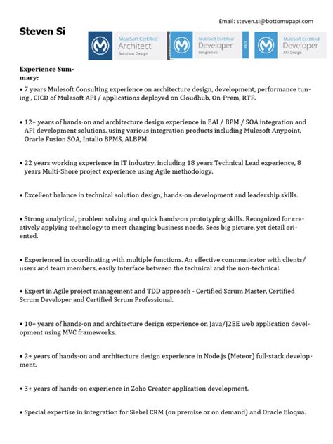Steven Si Resume 20230210 Pdf Oracle Corporation Service Oriented Architecture