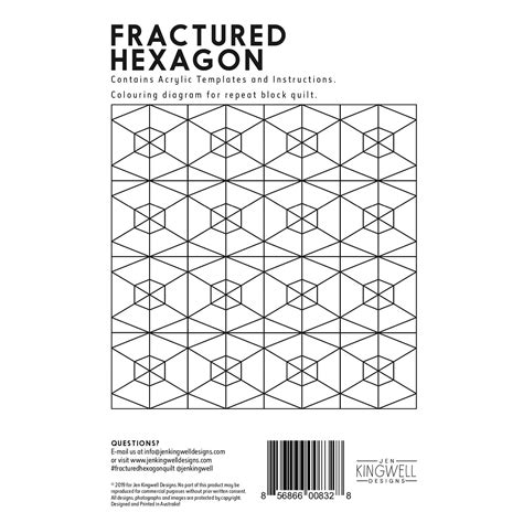 Fractured Hexagon Tempter Patchwork Quilt Block Template Set By Jen Fractured Hexagon Tempter Patchwork Quilt Block Template Set By Jen