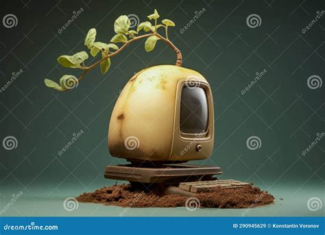 Funny Slow Old Obsolete Desktop Pc In A Case That Look Like Potato Computer That Needs An