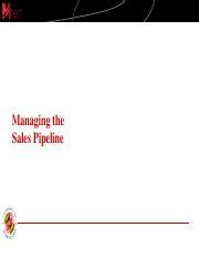 Lecture Slides Managing The Sales Pipeline Slides Managing The Sales Pipeline Planning And