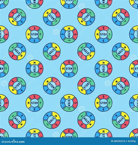 Stem Round Vector Concept Colored Modern Seamless Pattern Stock Vector