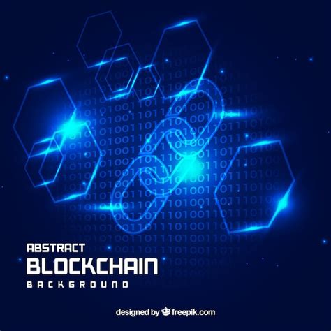 Premium Vector Abstract Blue Blockchain Background