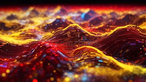 Abstract Particle Data Landscape Background With Flowing Binary Codes