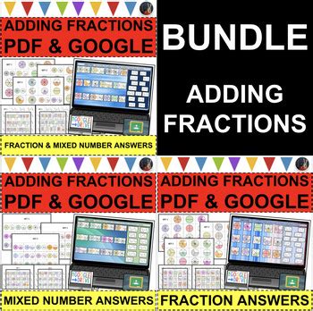 ADDING Add FRACTIONS Models Modeling Matching Activities PDF GOOGLE SLIDES