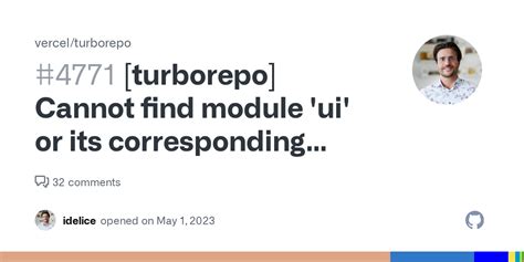 [turborepo] cannot find module ui or its corresponding type