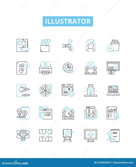 illustrator vector line icons set illustrator vector design drawing