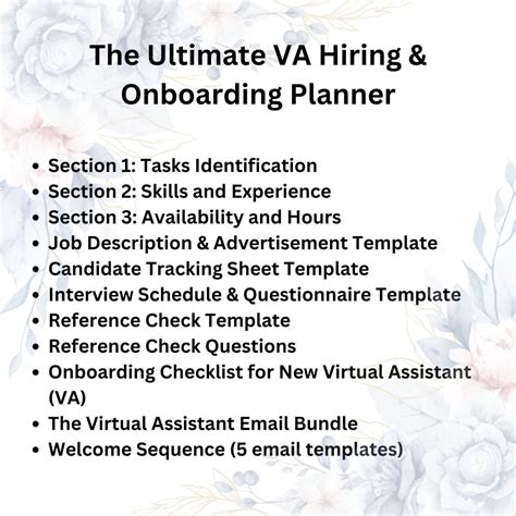 Virtual Assistant Planner Virtual Assistant Bundle Virtual Assistant Onboarding Checklist