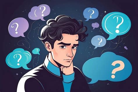 Premium Photo Cartoon Pensive Man Solving Problems And Pondering