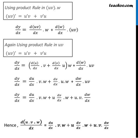 Ex 5 5 18 Show That D Dx U V W Du Dx V W U Dv Dx W