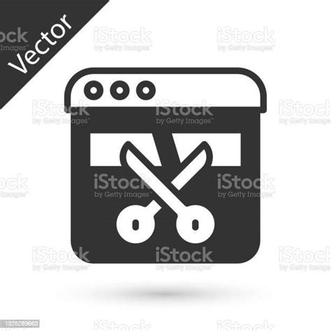 흰색 배경에 격리 된 랩톱 아이콘의 회색 비디오 레코더 또는 편집기 소프트웨어 노트북에서 비디오 편집 벡터 감독에 대한 스톡 벡터 아트 및 기타 이미지 Istock