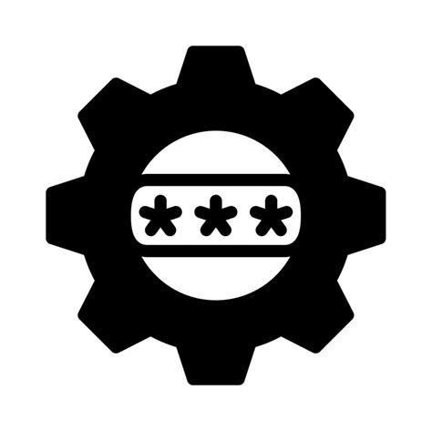 Password Settings And Security Configuration Gear 68635824 Vector Art