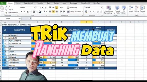Exceltutorial Exceltips Excel Trik Excel Membuat Ranking Youtube