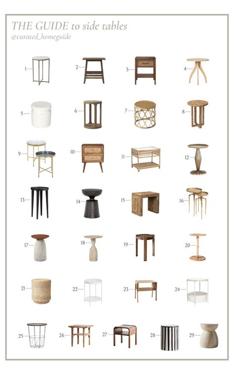 The Guide To Side Tables With Different Styles And Sizes Including One