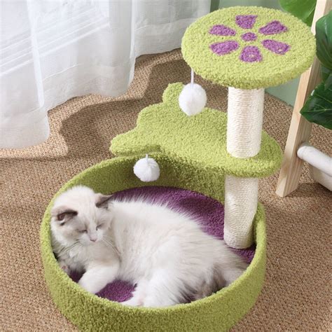 ฤดูร้อนไม้แมวปีนเขากรอบครอกแมวแมวต้นไม้หนึ่งแมวขนาดเล็กกระดานเกาคอลัมน์แมวของเล่นแมวใหญ่ทาวเวอร์