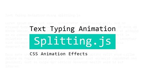 Text Typing Animation Using Splittingjs Typewriter Effect Youtube