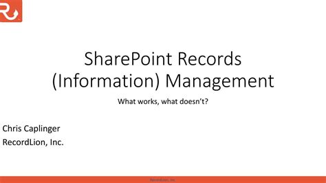 Ppt Sharepoint Records Information Management Powerpoint Presentation Id1630989