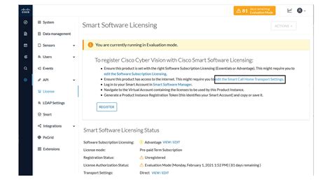 Cisco Cyber Vision Smart Licensing User Guide Release 4 1 2 Online Licensing Msla On Prem
