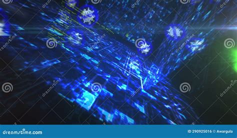 Antivirus Cyber Security Virus Detect Symbols Loop Cyber Concept Stock