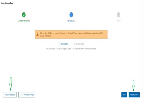 upload license data csv
