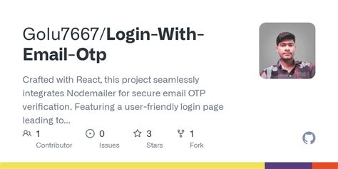 github golu7667 login with email otp crafted with react this project seamlessly integrates
