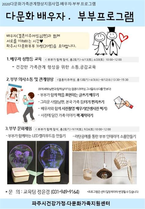 파주시대 다문화가족 배우자·부부 프로그램 소통하는 부부”