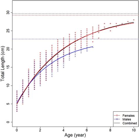 Growth Curves Obtained By The Von Bertalanffy Growth Equation For Download Scientific Diagram