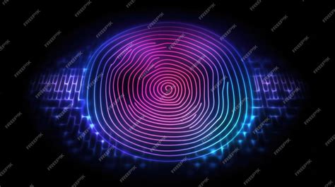 Premium Photo Futuristic Biometric Fingerprint Scan For Secure Identification