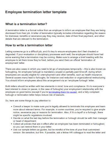 FREE Employee Termination Letter Samples To Download