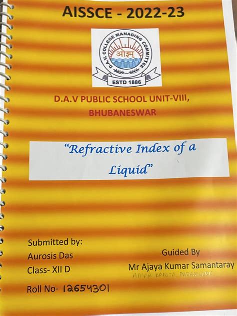 Refractive Index Physics Investigatory Project Pdf Refractive Index Physics Investigatory Project Pdf