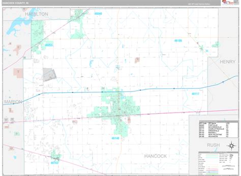 Hancock County In Wall Map Premium Style By Marketmaps