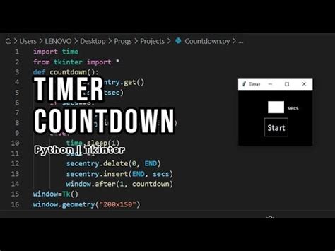 Countdown Timer GUI Python Project In Just Minutes Python Tkinter Urdu Hindi YouTube