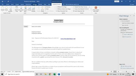 Ms Word Mail Merge Step By Step Youtube