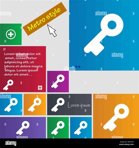 Key Icon Sign Buttons Modern Interface Website Buttons With Cursor Pointer Vector
