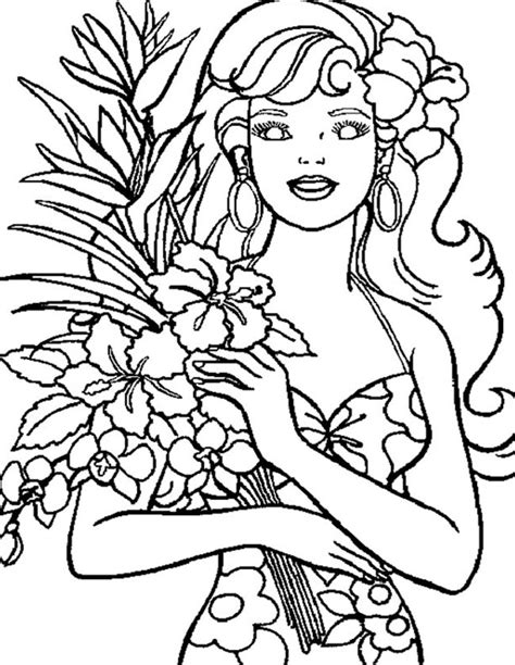 Kleuren Nu Barbie Met Mooi Boeket Kleurplaten