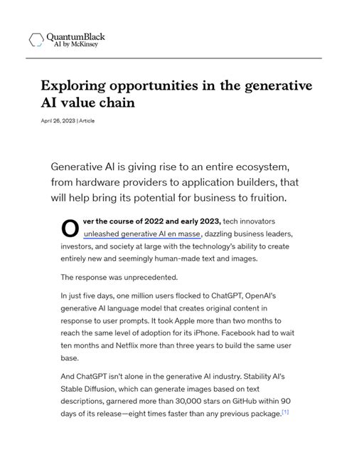 Mckynsey Exploring Opportunities In The Gen Ai Value Chain Mckinsey Pdf Artificial