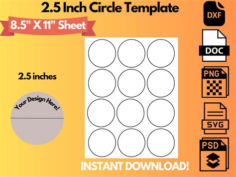 25 Circle Template Multi Use Label Template Svg Canva Microsoft