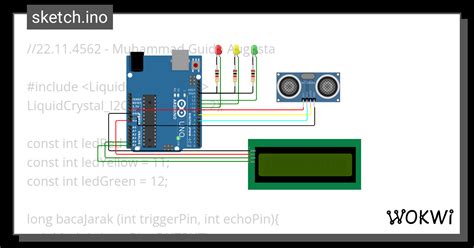 Ultrasonic Lcd Led Wokwi Esp32 Stm32 Arduino Simulator