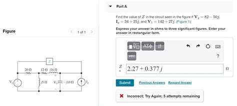 Solved Part A Find The Value Of Z In The Circuit Seen In The Chegg