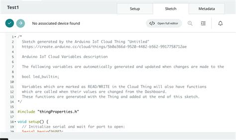 No Associated Device Found Arduino Iot Cloud Uno R4 Wifi