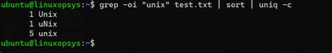 using grep to count number of match