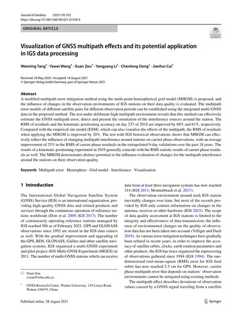 Pdf Visualization Of Gnss Multipath Effects And Its Potential