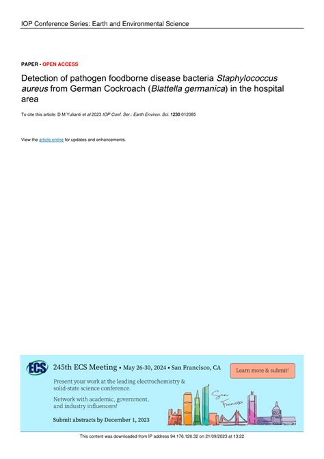 Pdf Detection Of Pathogen Foodborne Disease Bacteria Staphylococcus Aureus From German